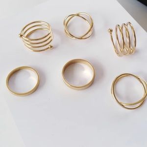 Jewelry | Cross Cross Spiral 6pc Ring Set | Poshmark